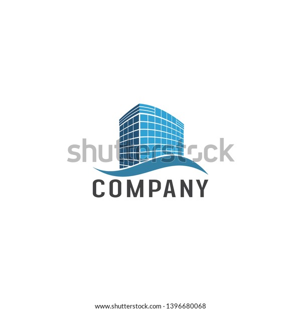 Abstract Blue Building Logo Concept Real Stock Vector (Royalty Free ...