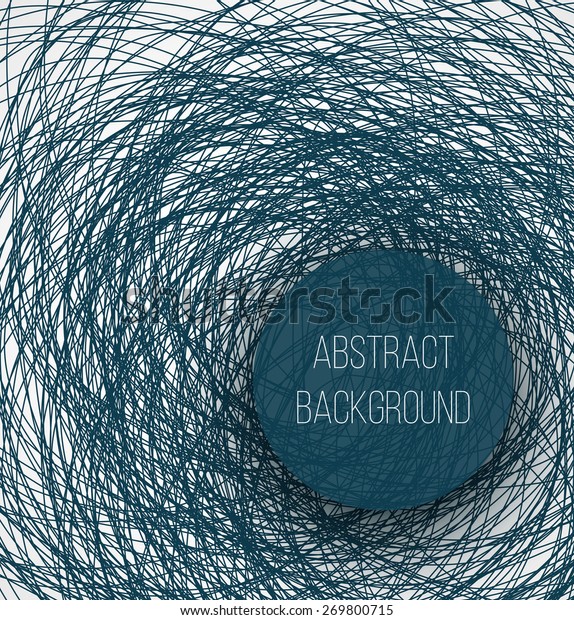 Abstract Blue Chaotic Sketch Lines Background Stock Vector (Royalty ...