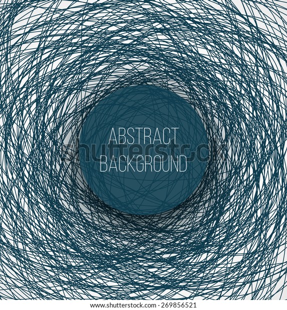 Abstract Blue Chaotic Sketch Lines Background Stock Vector (Royalty ...