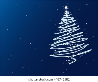 Abstract Blue Christmas Tree Stock Vector (Royalty Free) 48746581 ...