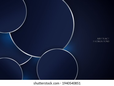 Abstract Blue Circles Silver Border On Stock Vector (Royalty Free ...