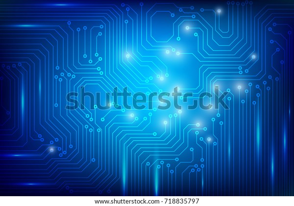 Abstract Blue Circuit Board Line Pattern Stock Vector (Royalty Free ...