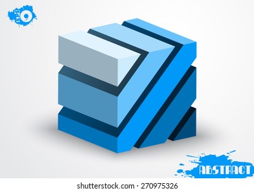 Abstract Blue Cube Stock Vector (Royalty Free) 270975326 | Shutterstock