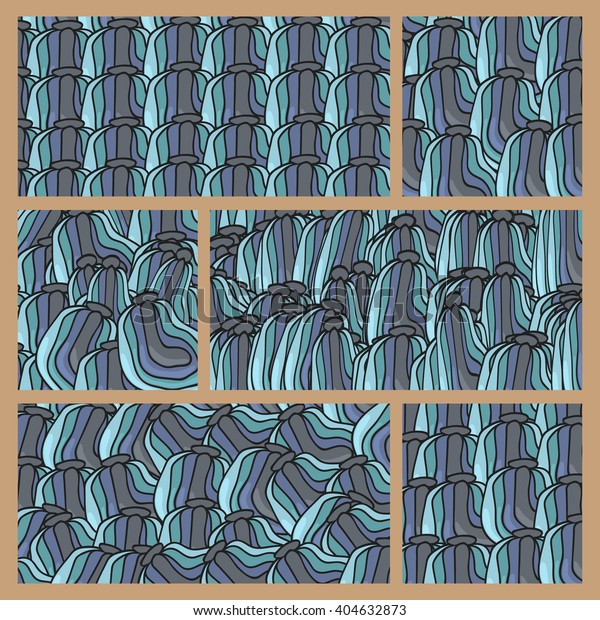 Abstract Blue Doodles Pattern Stock Vector (Royalty Free) 404632873 ...