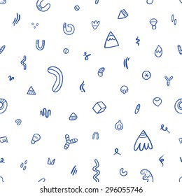 Abstract Blue Doodles Seamless Pattern Stock Vector (Royalty Free ...