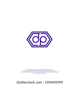 Abstract Blue Dp Logo Letters Hexagon Stock Vector (Royalty Free ...