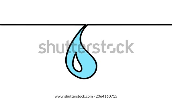 Abstract Blue Drop Line Drawing On Stock Vector (Royalty Free ...