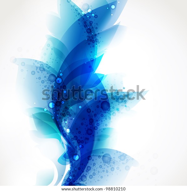 Abstract blue elements for design . Floral vector background