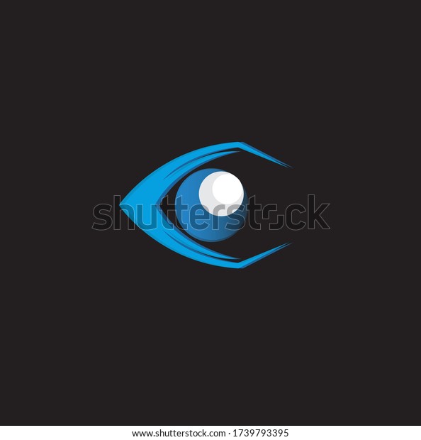 Abstract Blue Eye Logo Design Stock Vector (Royalty Free) 1739793395 ...