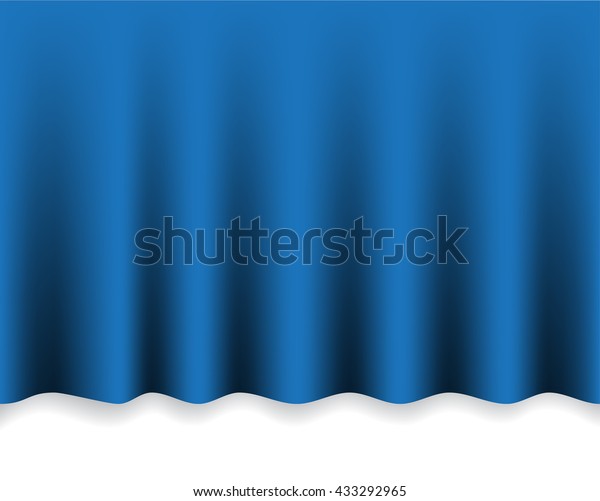 Abstract Blue Fabric Curtain Flutter Wave Stock Vector (Royalty Free ...