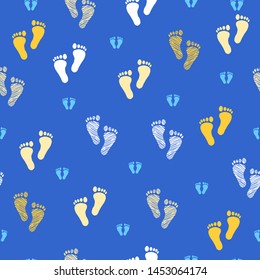 Abstract Blue Footprint Vector Doodle Seamless Stock Vector (Royalty ...