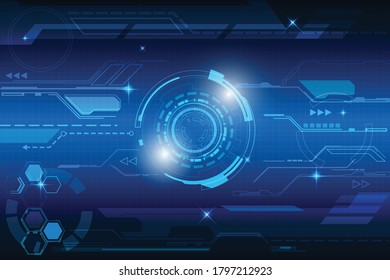 Abstract Blue Futuristic Backgrounddigital Future Conceptvector Stock ...