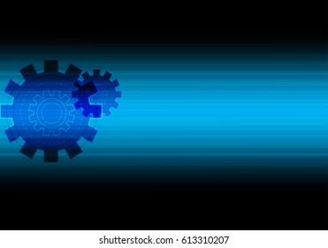Abstract Blue Gear Technology Background Vector Stock Vector (Royalty ...