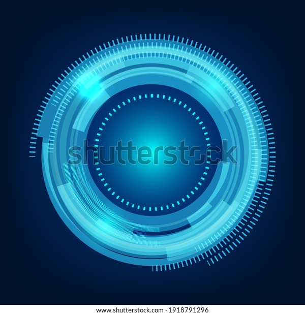 Abstract Blue Glowing Circle On Dark Stock Vector (Royalty Free ...