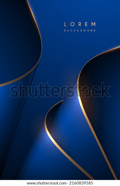 Abstract Blue Gold Paper Background Stock Vector (Royalty Free ...