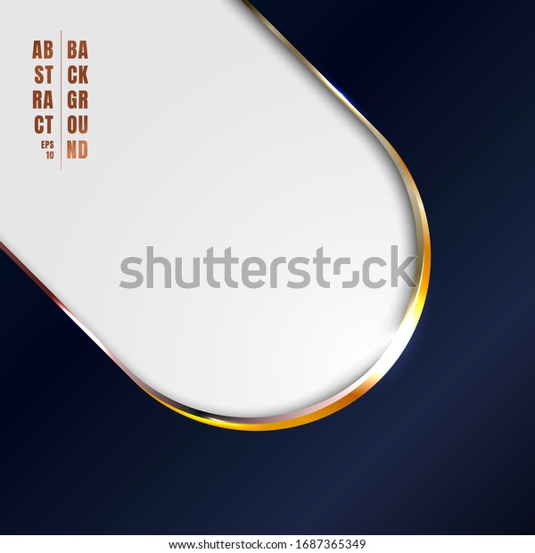 Abstract Blue Golden Metallic Border Rounded Stock Vector (Royalty Free ...