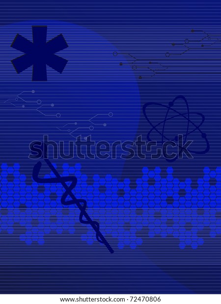 Abstract Blue Honeycomb Background Caduceus Atomic Stock Vector ...