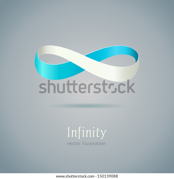 Abstract Blue Infinity Symbol On Gray Stock Vector (Royalty Free) 150139088