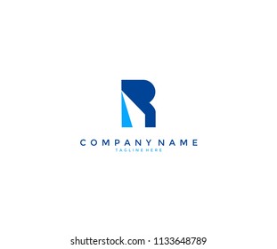 Abstract Blue Letter R Vector Logo Stock Vector (Royalty Free ...