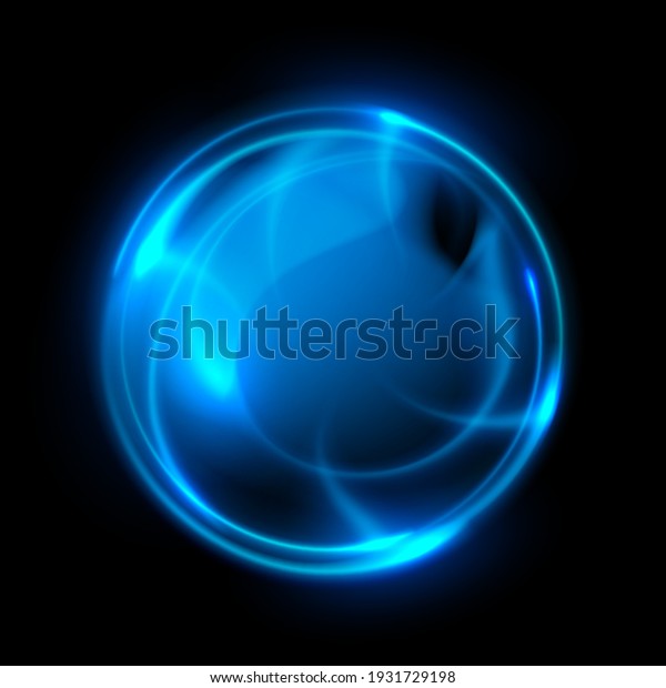 Abstract Blue Light Energy Sphere Effect Stock Vector (Royalty Free ...