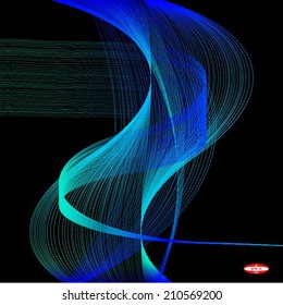 Abstract Blue Line Turquoise Wave Cyan Stock Vector (Royalty Free ...