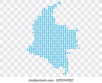 Abstract Blue Map Colombia Square Pixels Stock Vector (Royalty Free ...
