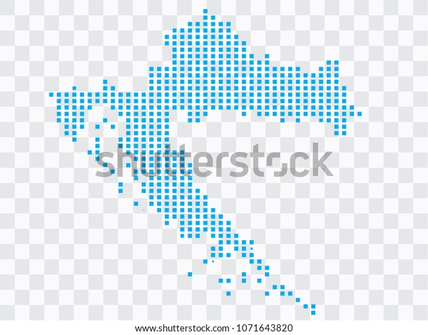 Abstract Blue Map Croatia Square Pixels Stock Vector (Royalty Free ...
