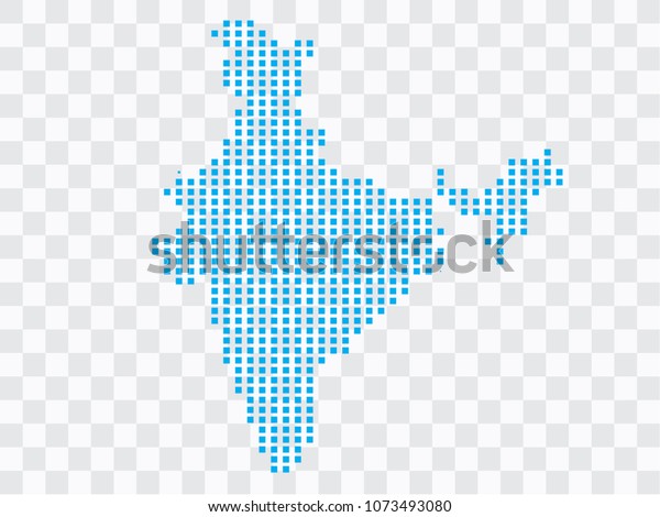 Abstract Blue Map India Square Pixels Stock Vector (Royalty Free ...