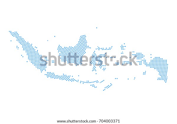 Abstract Blue Map Indonesia Radial Dot Stock Vector (Royalty Free ...