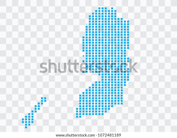 Abstract Blue Map Palestine Square Pixels Stock Vector (Royalty Free ...