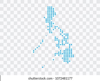 Abstract Blue Map Philippines Square Pixels Stock Vector (Royalty Free ...