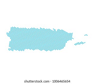 Abstract Blue Map Puerto Rico Dots Stock Vector (Royalty Free ...