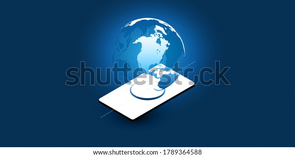 Abstract Blue Minimal Style Augmented Reality Stock Vector (Royalty ...