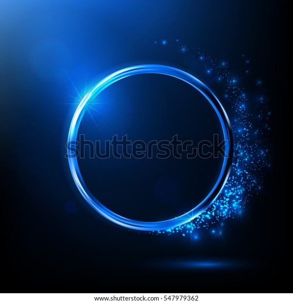 Abstract Blue Neon Ring Light Effect Stock Vector (Royalty Free) 547979362