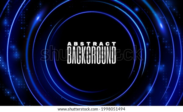 Abstract Blue Neon Rings Light Effect Stock Vector (Royalty Free ...