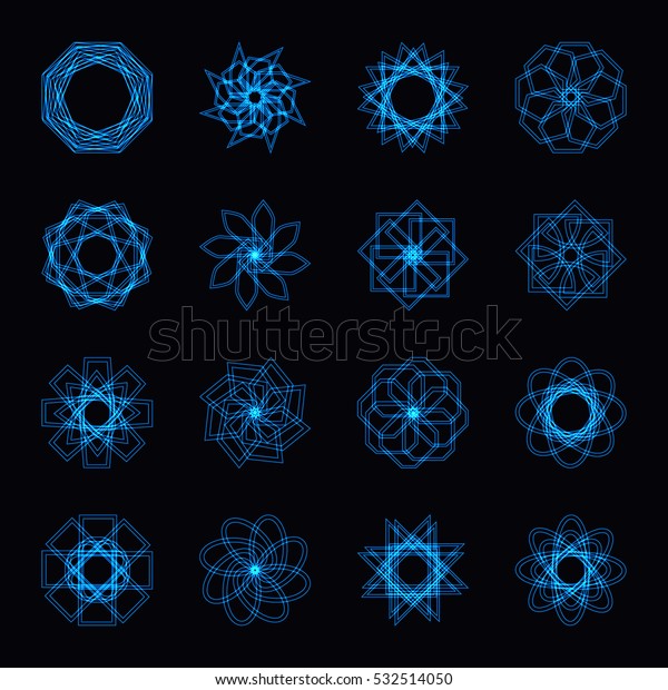 Abstract Blue Neon Shape Futuristic Wavy Stock Vector (Royalty Free ...