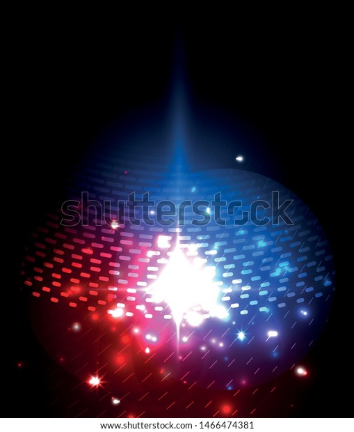 Abstract Blue Neon Star Background Celebration Stock Vector (Royalty ...