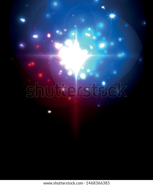 Abstract Blue Neon Star Background Celebration Stock Vector (Royalty ...
