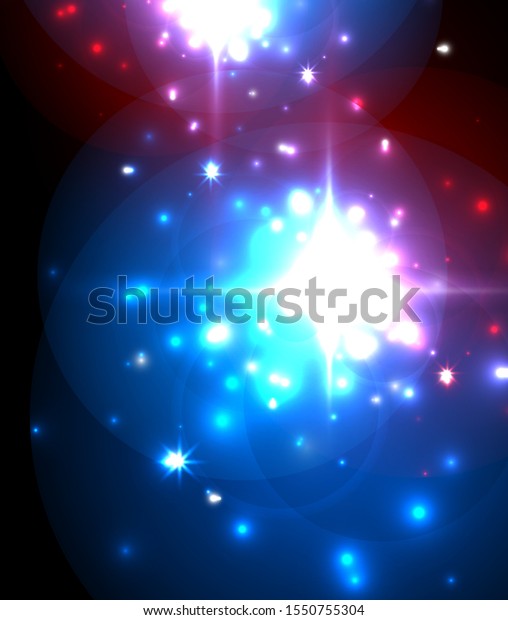 Abstract Blue Neon Star Background Celebration Stock Vector (Royalty ...
