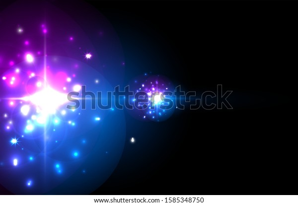 Abstract Blue Neon Star Background Celebration Stock Vector (Royalty ...