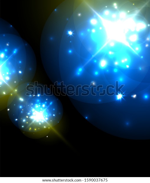 Abstract Blue Neon Star Background Celebration Stock Vector (Royalty ...