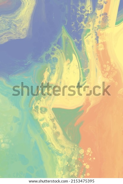 Abstract Blue Orange Color Background Painting Stock Vector (Royalty ...