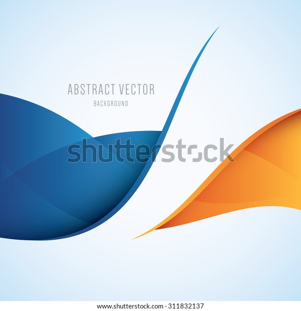Abstract Blue Orange Waves Modern Vector Stock Vector (Royalty Free ...