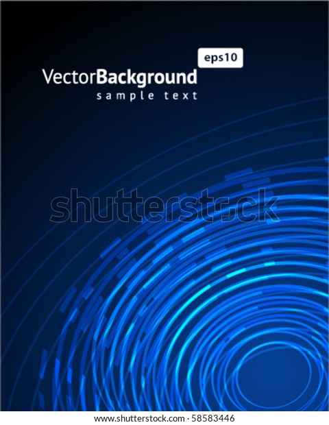 Abstract Blue Radio Wave Background Stock Vector (Royalty Free) 58583446