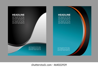 Abstract Blue Red Background Wave Brochure Stock Vector (Royalty Free ...