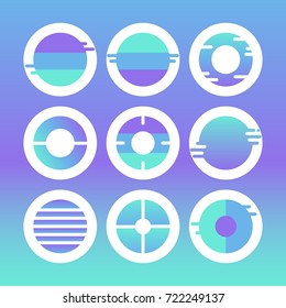 Abstract Blue Round Icons Set Vector Stock Vector (Royalty Free ...