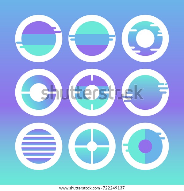 Abstract Blue Round Icons Set Vector Stock Vector (Royalty Free ...
