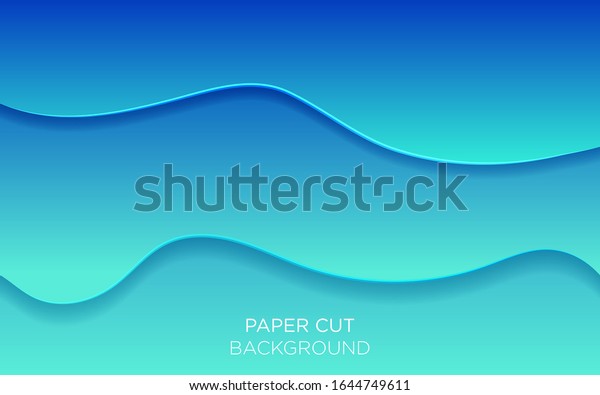 Abstract Blue Slime Paper Cut Backgroundvector Stock Vector (Royalty ...
