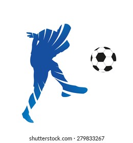 Abstract Blue Soccer Player Vector Silhouette Stock Vector (Royalty ...