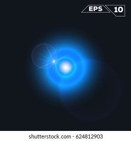 Abstract Blue Sphere Shine Sparkles Isolated Stock Vector (Royalty Free ...